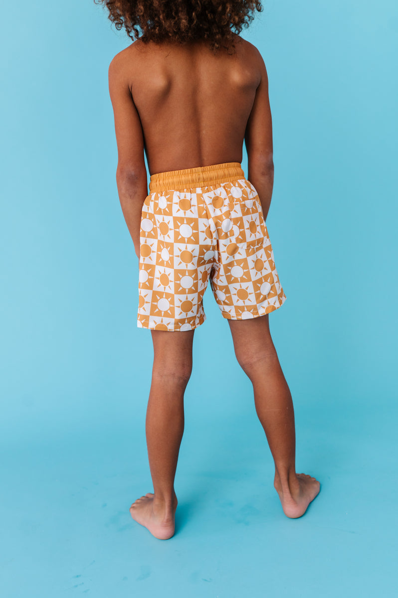 Retro Sunburst | BOYS SWIM SHORTS – Made By Molly